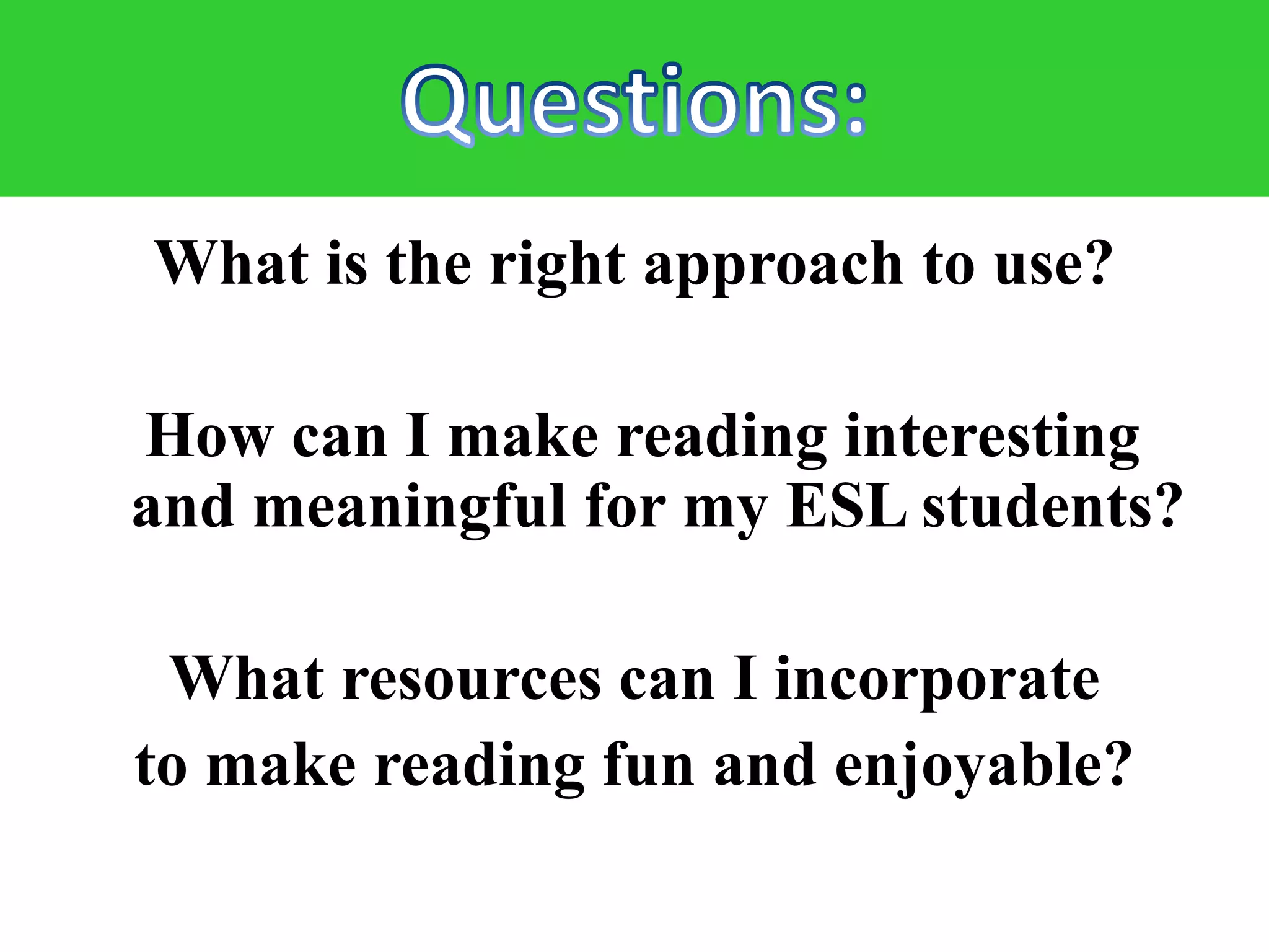 Reimaigining Reading: Building Happy and Successful ESL Readers | PPT