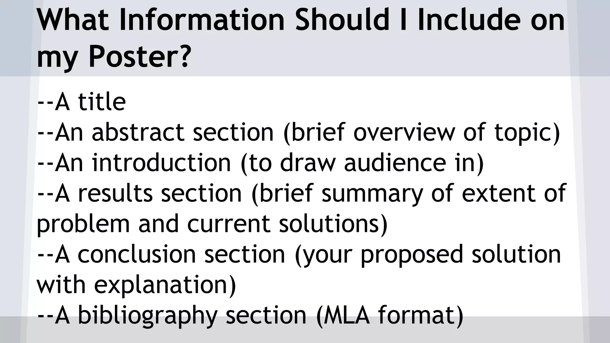 Poster Session Presentation Information | PPT