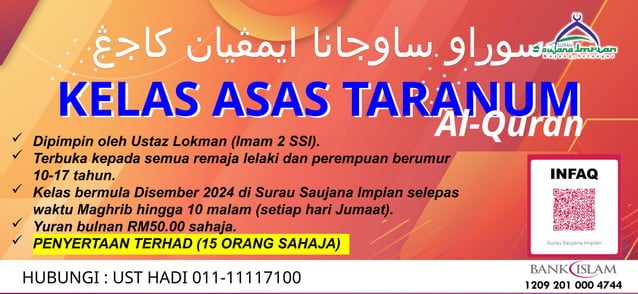 POSTER SURAU SAUJANA IMPIAN KAJANG SELANGOR | PPTX