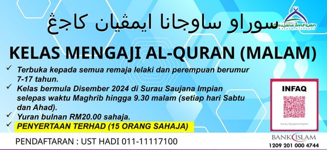 POSTER SURAU SAUJANA IMPIAN KAJANG SELANGOR | PPTX