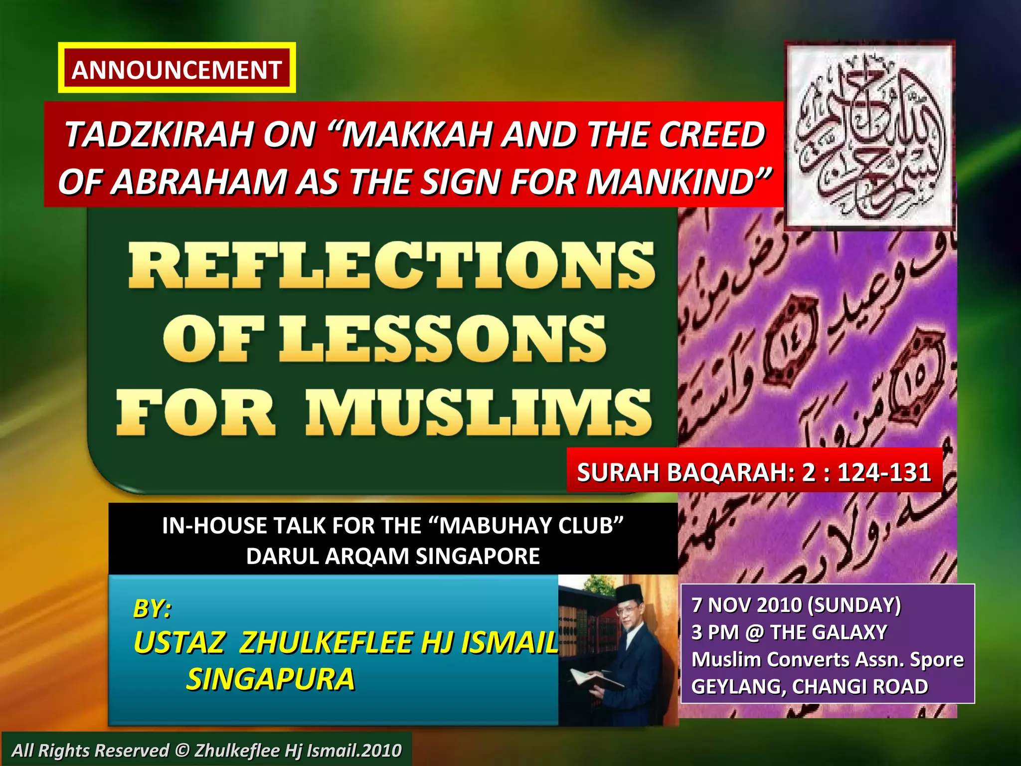 [Poster]tadzkirah(makkah&creedof abraham) | PPT