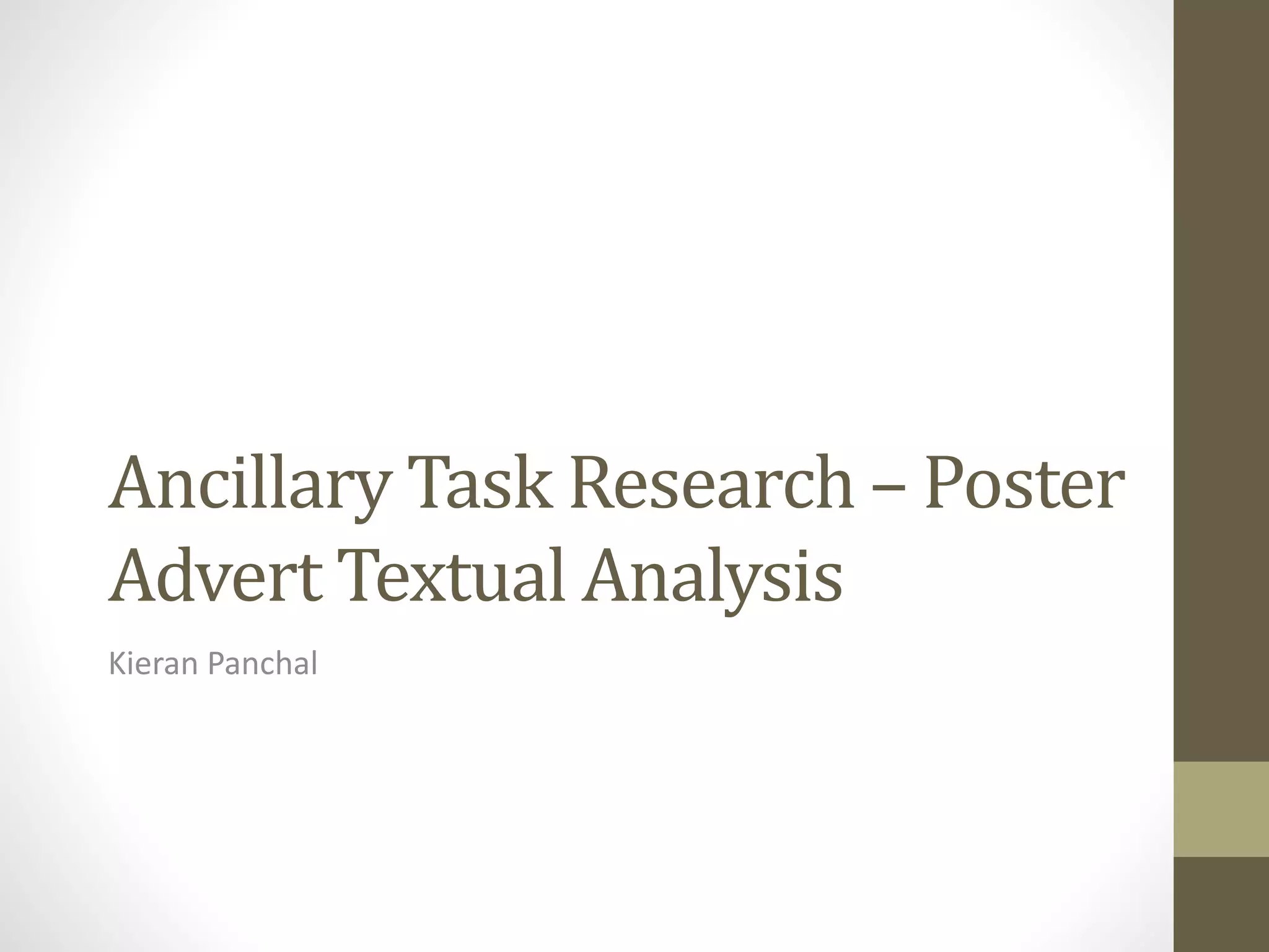 Poster/Advert Textual analysis | PPTX