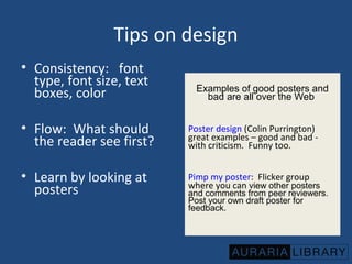 Posterworkshop Auraria Library | PPT