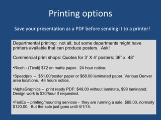 Posterworkshop Auraria Library | PPT