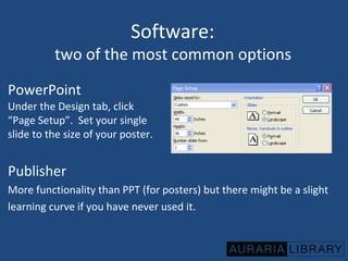 Posterworkshop Auraria Library | PPT