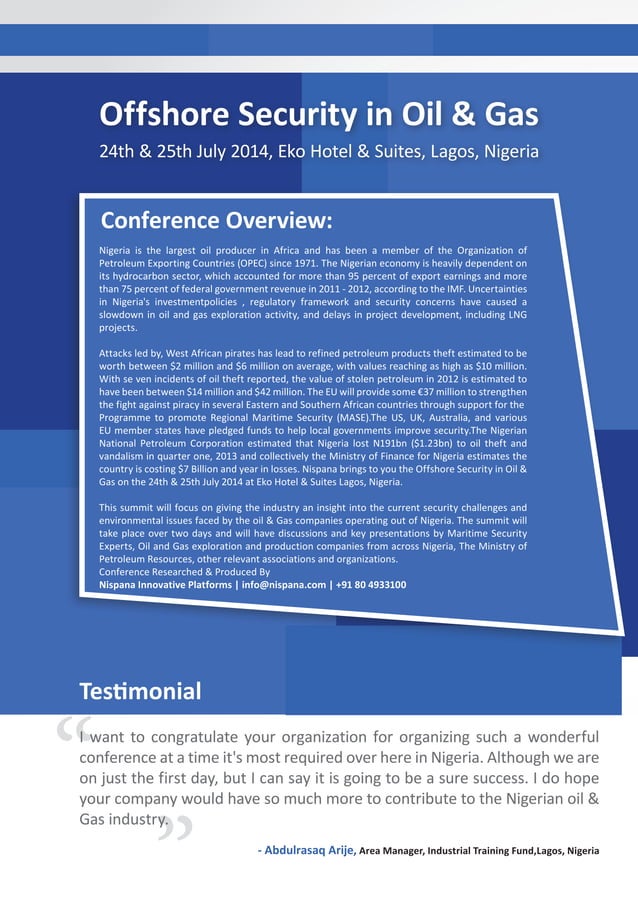 Offshore Security in Oil & Gas 2014 | PDF | Business Expos ...