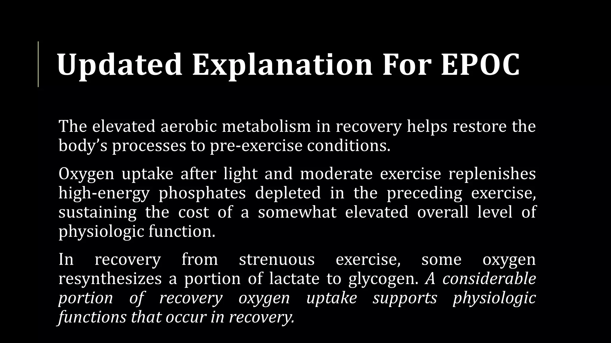 Post exercise oxygen consumption | PPTX