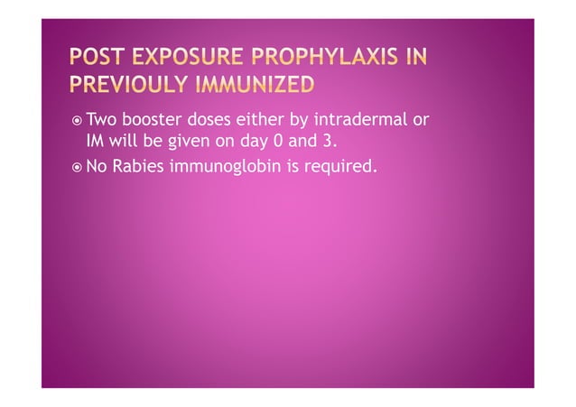Post exposure prophylaxis in Rabies | PDF