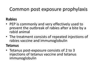 Post exposure prophylaxis and Immuno prophylaxis | PPT