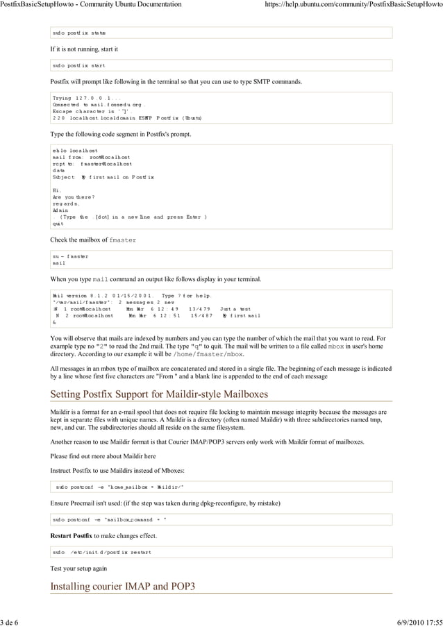 Postfix, Imap e Pop3 | PDF