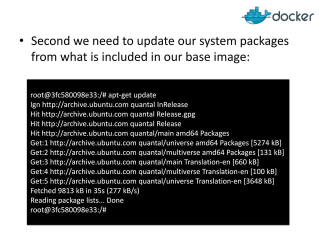 Installing and running Postfix within a docker container from the command line | PPTX