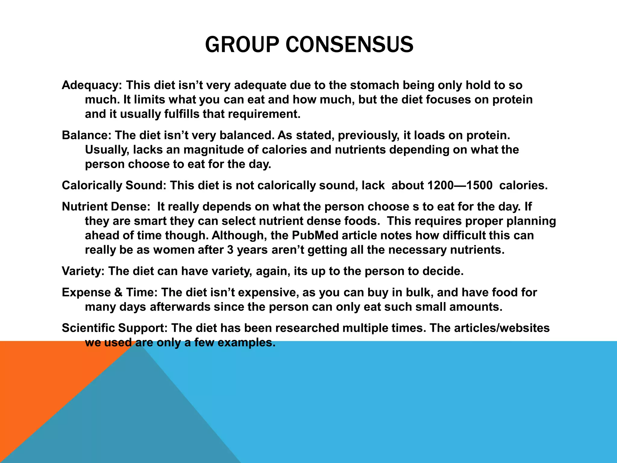 Post gastrectomy diet for gastric bypass surgery powerpoint2 | PPTX