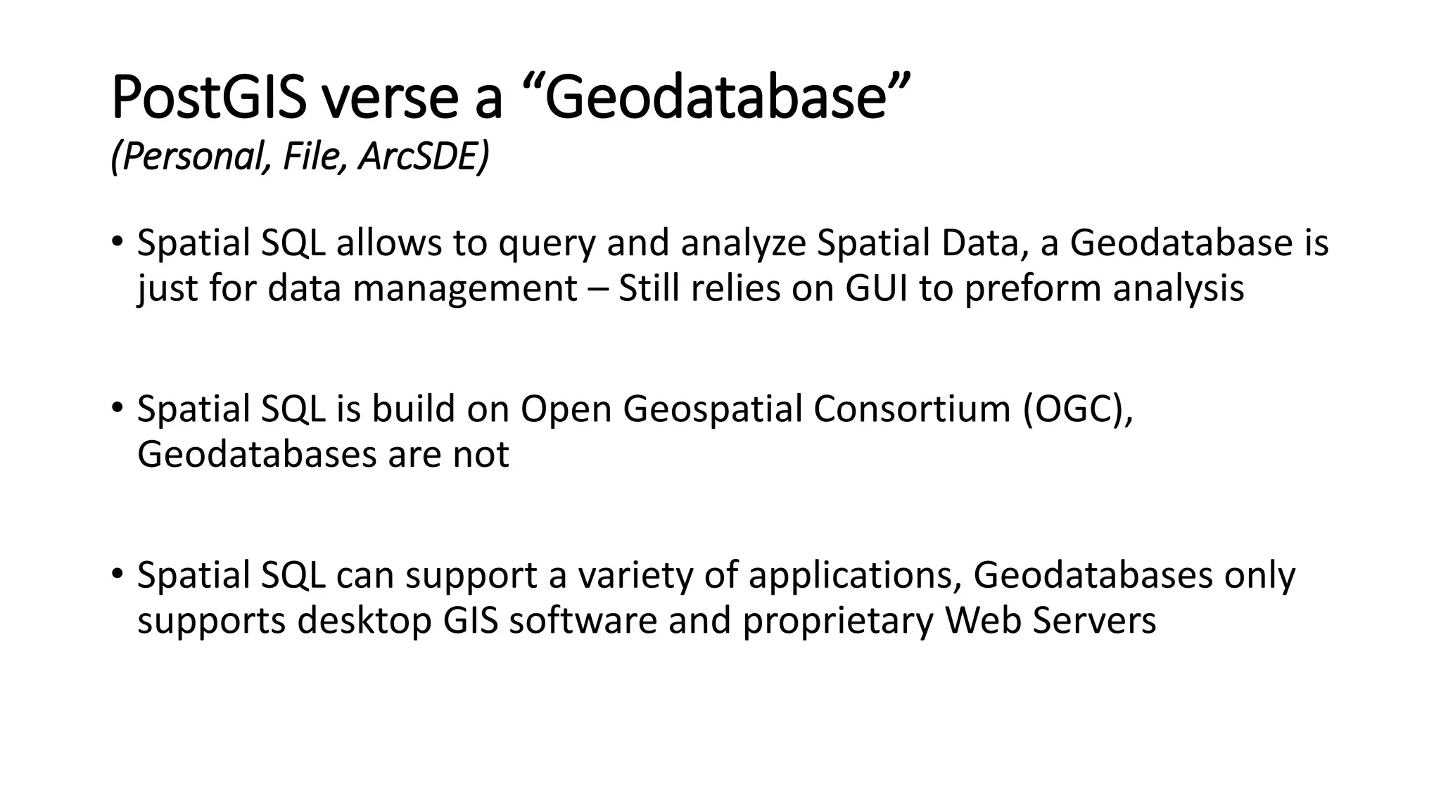PostGIS and Spatial SQL | PPTX