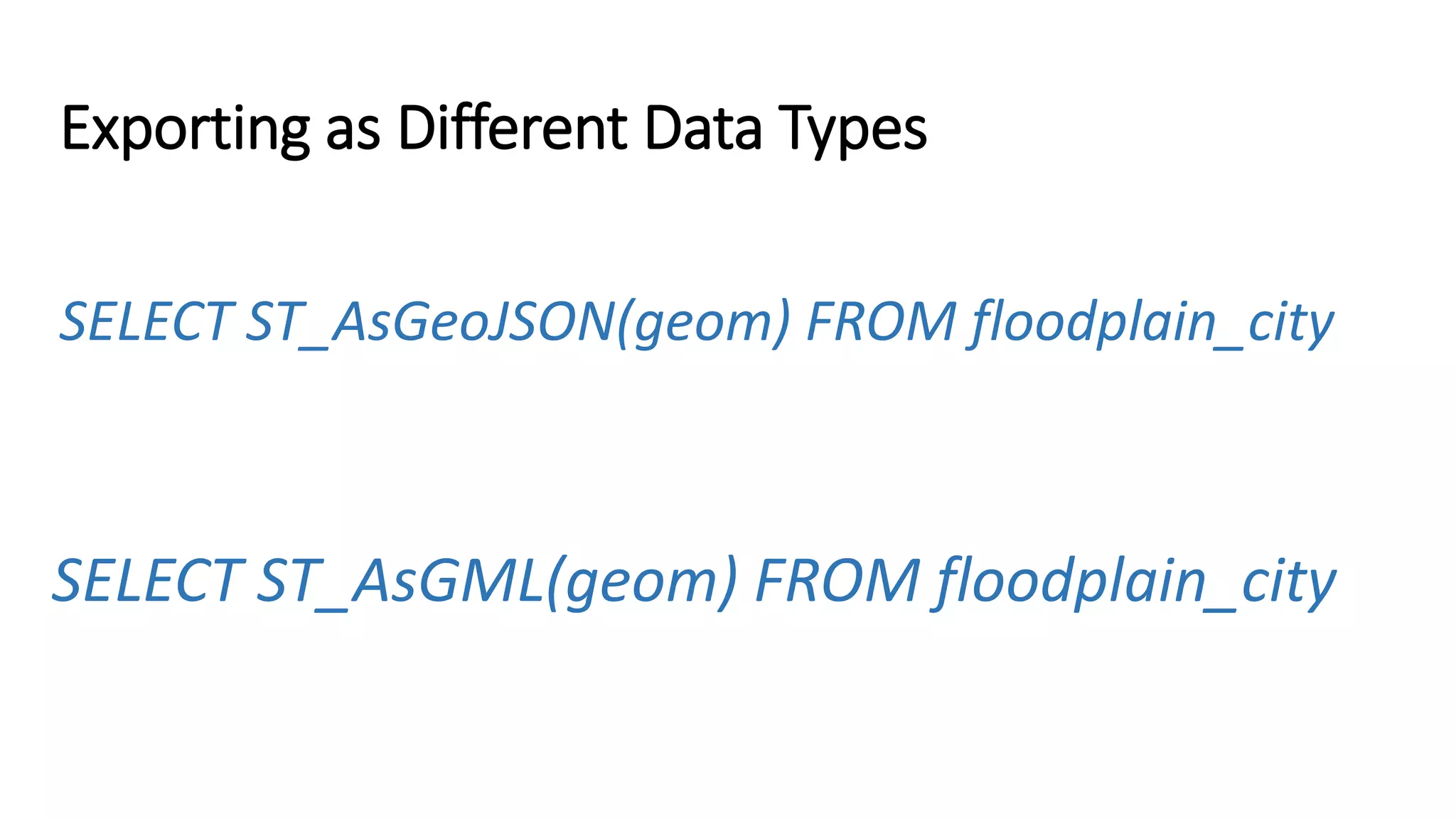 PostGIS and Spatial SQL | PPT