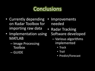 Radar Tracking Software (using MATLAB) | PPTX