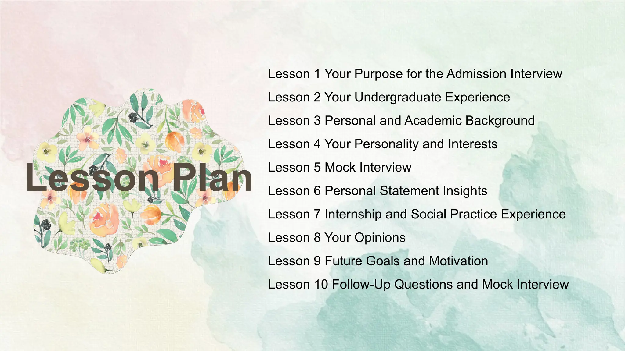 Postgraduate Admission Interview Lesson 1 | PPTX