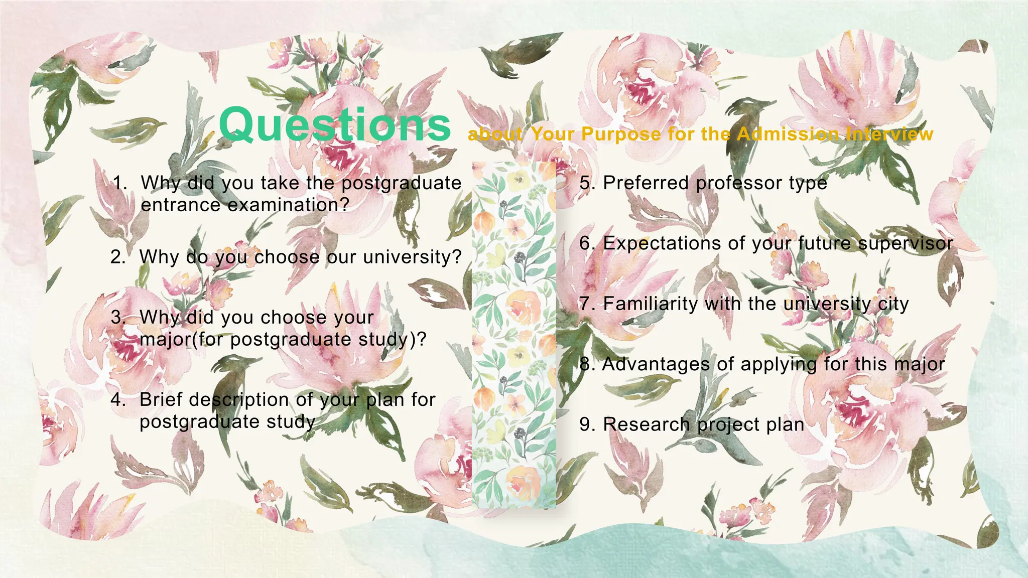 Postgraduate Admission Interview Lesson 1 | PPTX