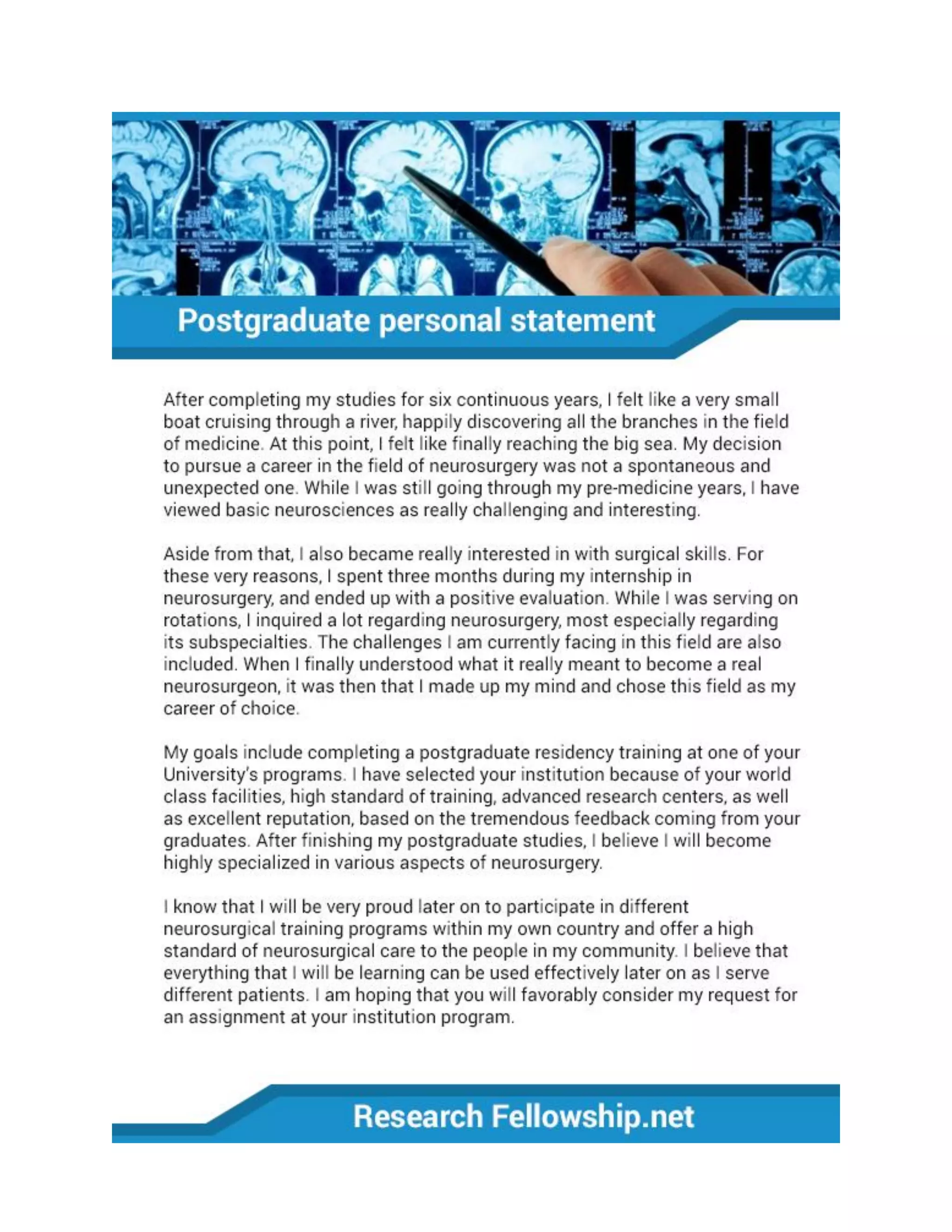Postgraduate Personal Statement Sample | PDF | Postgraduate Education ...