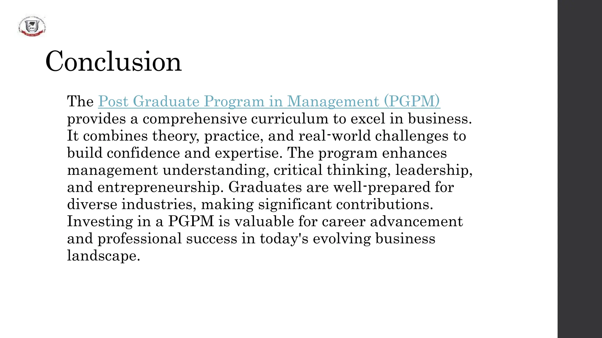 Post Graduate Program in Management.pptx