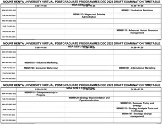 POSTGRADUATE VIRTUAL DRAFT EXAM TIMETABLES - DEC 2023.pdf timetable ...