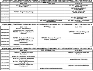 POSTGRADUATE VIRTUAL DRAFT EXAM TIMETABLES - DEC 2023.pdf timetable ...