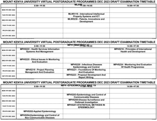 POSTGRADUATE VIRTUAL DRAFT EXAM TIMETABLES - DEC 2023.pdf timetable ...