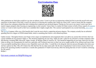 Post Graduation Plans | PPT