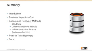 Postgres Point-in-Time Recovery | PDF