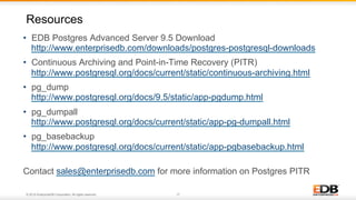 Postgres Point-in-Time Recovery | PDF