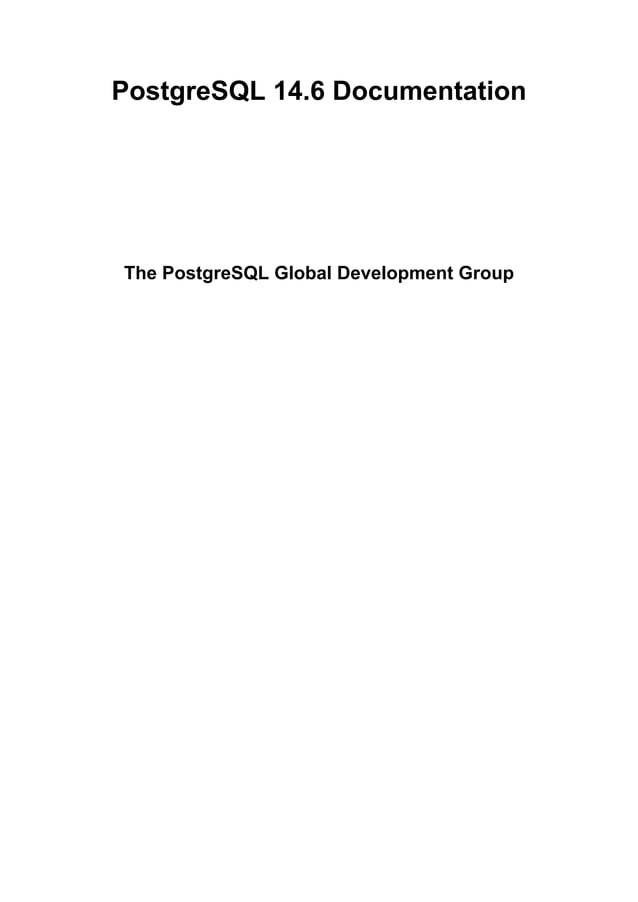 Postgresql V146 Document Guide Pdf 
