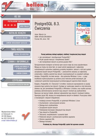 PostgreSQL 8.3. Ćwiczenia | PDF