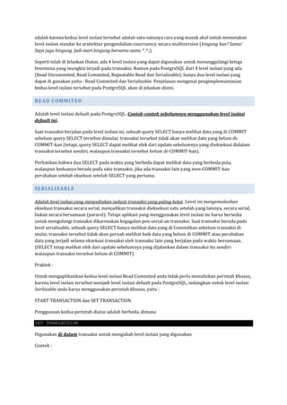 PostgreSQL Transaksi | PDF