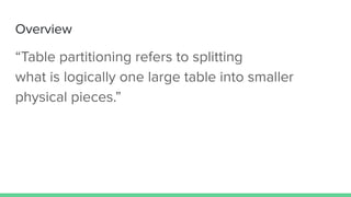 Postgre sql 10 table partitioning | PDF