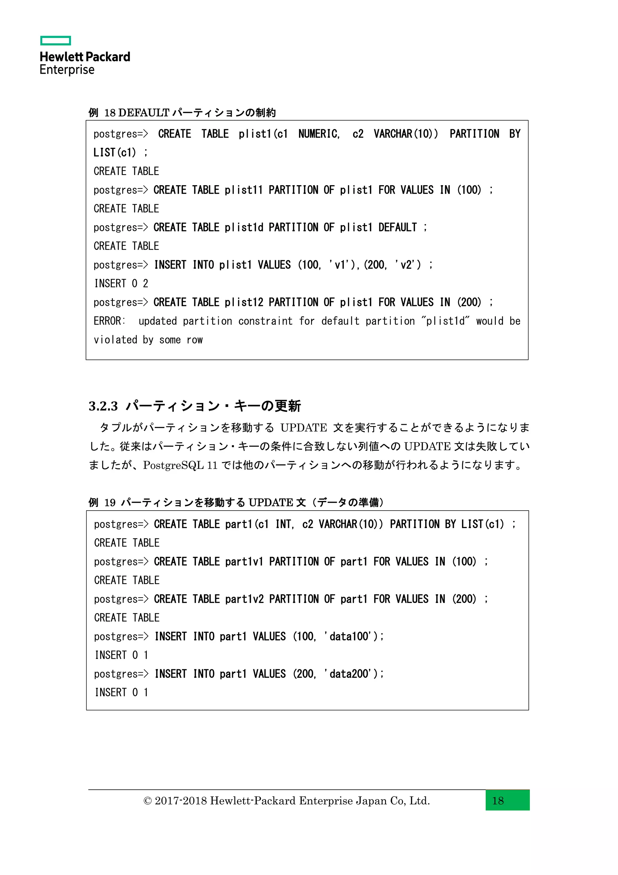PostgreSQL 11 New Features With Examples (Japanese) | PDF