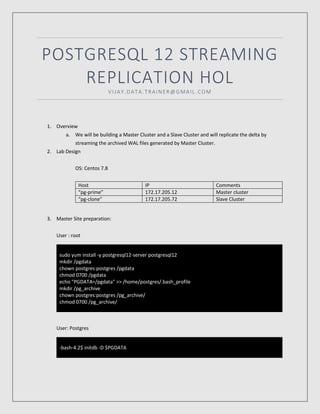 Postgresql 12 streaming replication hol | PDF | Operating Systems | Computer Software and ...