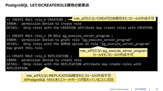PostgreSQL16でのロールに関する変更点（第41回PostgreSQLアンカンファレンス@オンライン 発表資料） | PDF