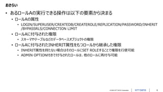 PostgreSQL16でのロールに関する変更点（第41回PostgreSQLアンカンファレンス@オンライン 発表資料） | PDF