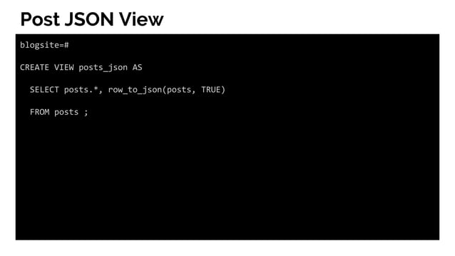 PostgreSQL 9.4 JSON Types and Operators | PPTX
