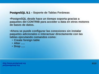 Presentación de Postgresql 9.1 | PPT