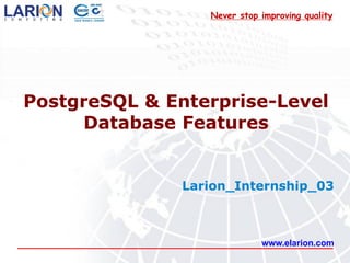 Postgre sql and_enterprise_level_database_features | PDF