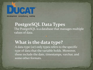 Postgre sql data types | PPT