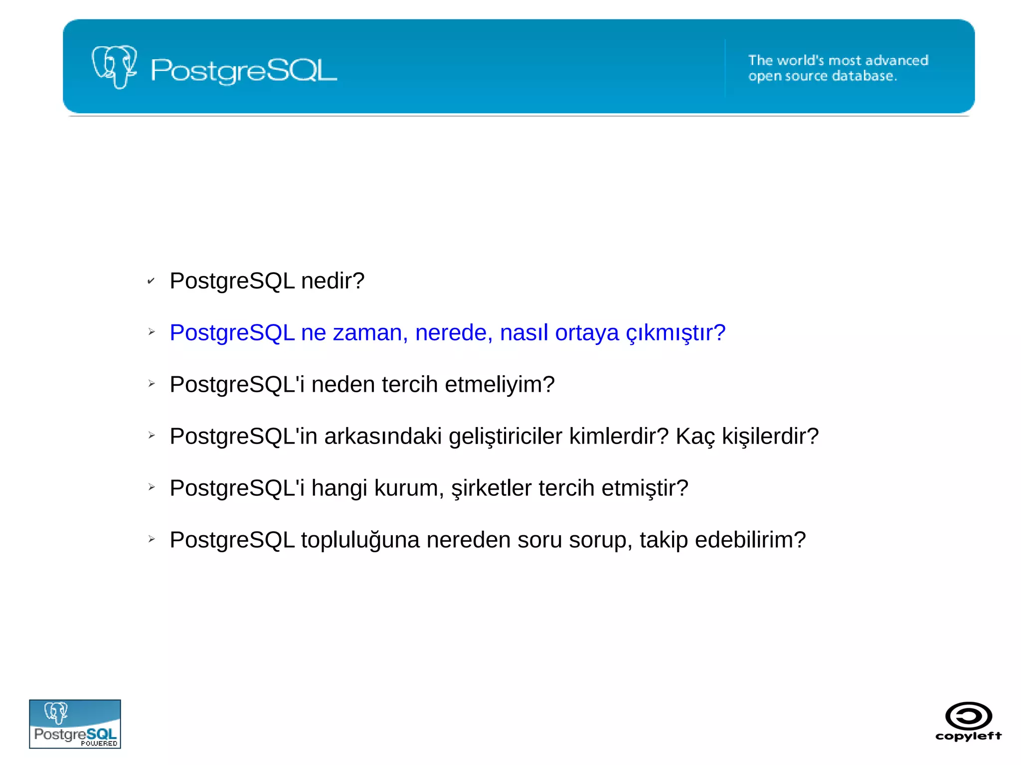 PostgreSQL'e Genel Bakış | PDF