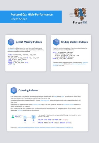 PostgreSQL High_Performance_Cheatsheet | PDF