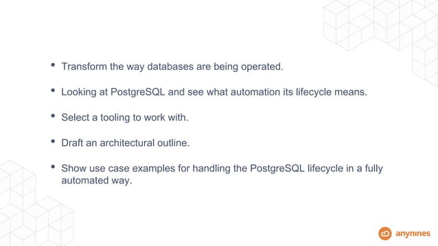 Automating The Entire Postgresql Lifecycle Ppt 