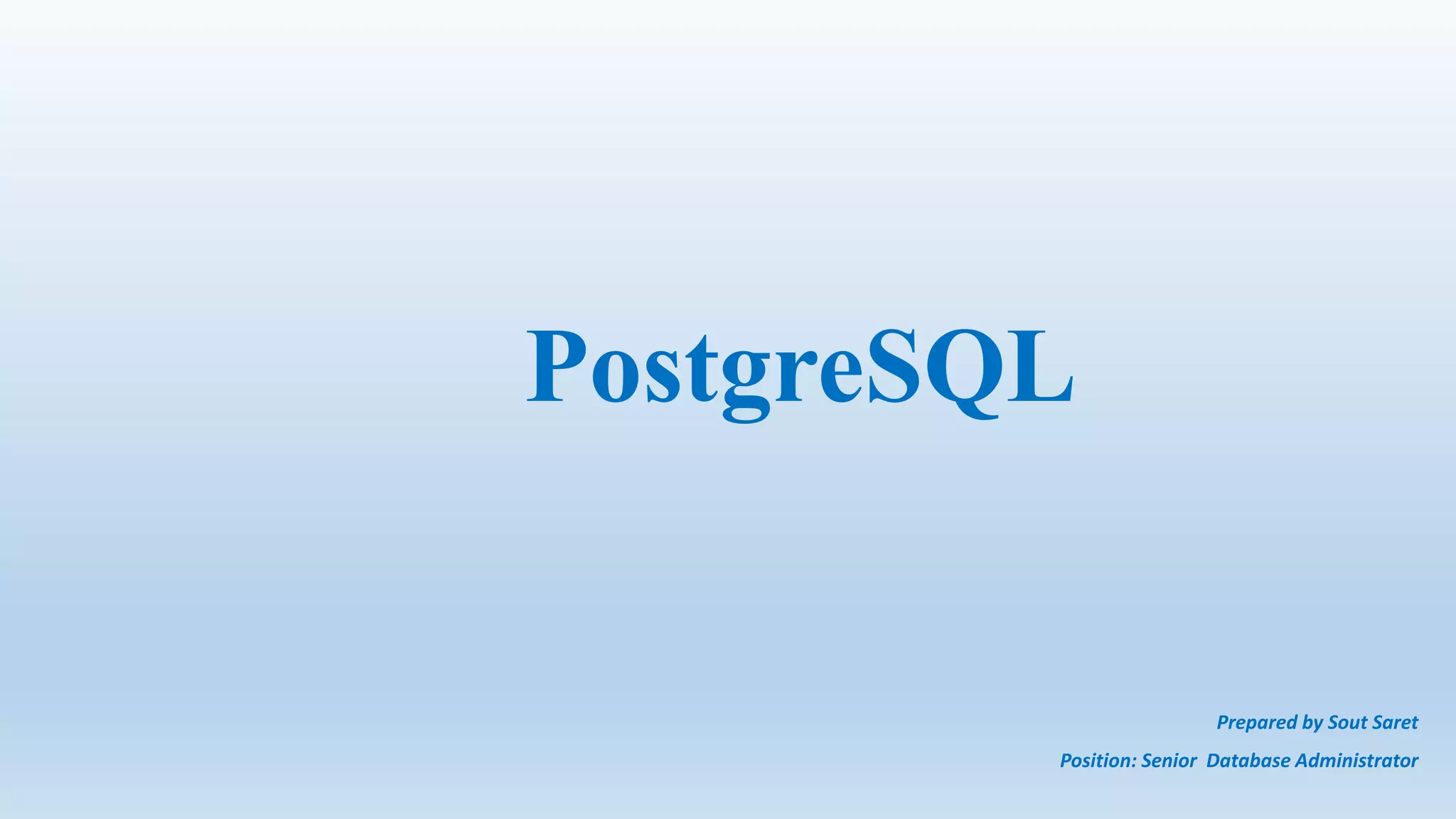 Postgresql Database Slides Pptx Databases Computer Software And 1639