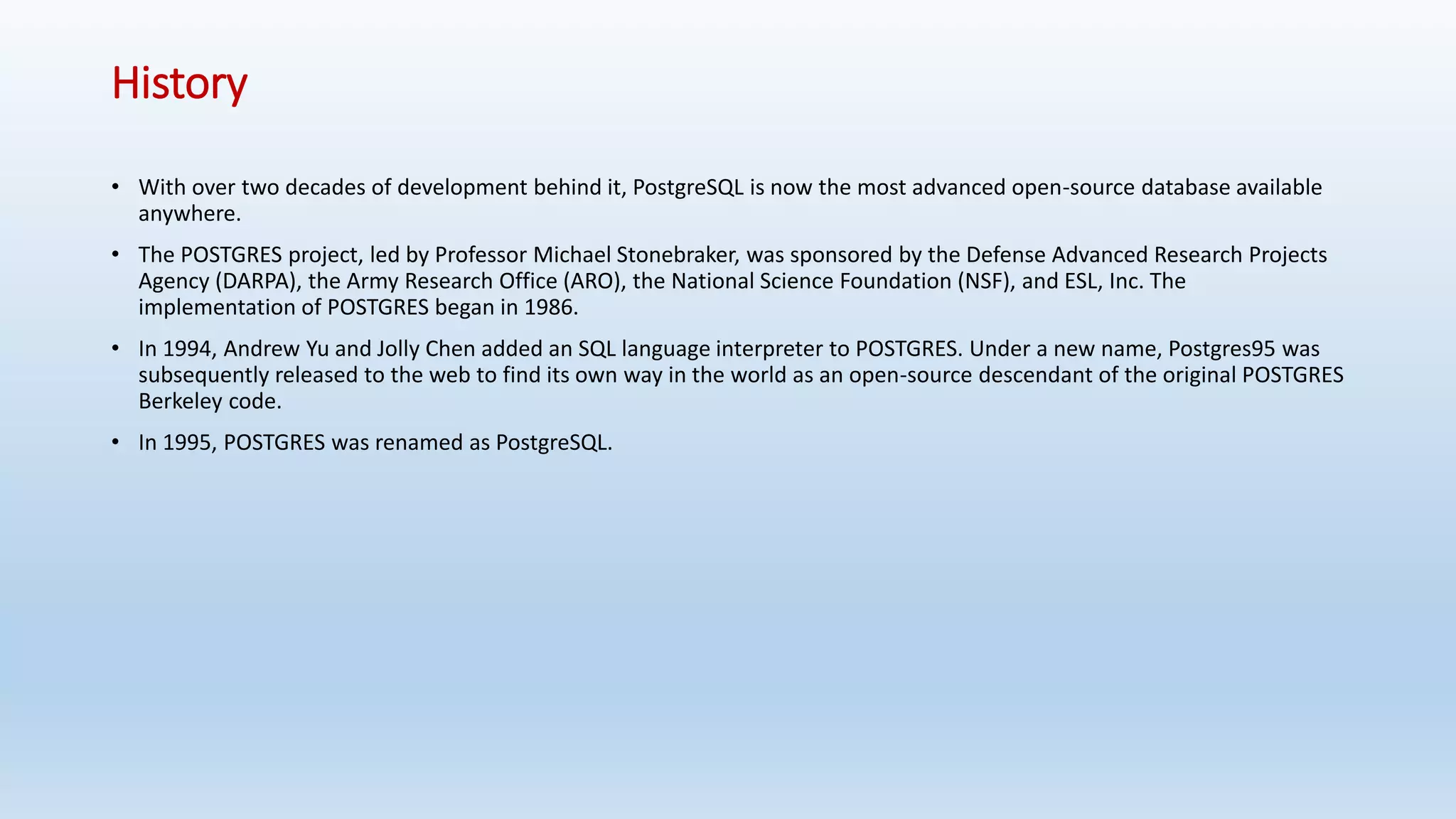 Postgresql Database Slides Pptx Databases Computer Software And 7565