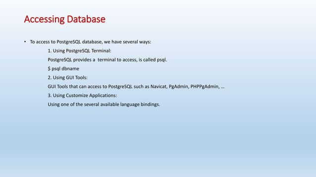 Postgresql Database Slides Pptx Databases Computer Software And 0228
