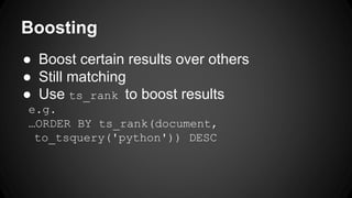 Full Text search in Django with Postgres | PPT