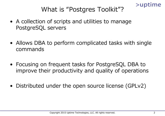 Postgres Toolkit | PPT