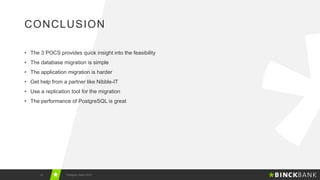 Postgres Vision 2018: Your Migration Path - BinckBank Case Study | PDF